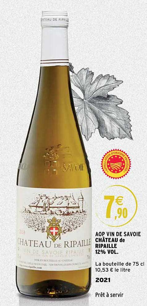 Promo Aop Vin De Savoie Château De Ripaille 12% Vol. 2021 chez ...