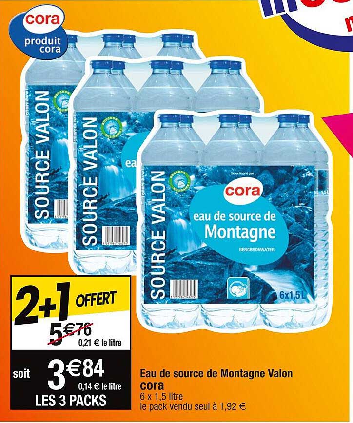Promo Eau De Source De Montagne Valon Cora chez Cora - iCatalogue.fr
