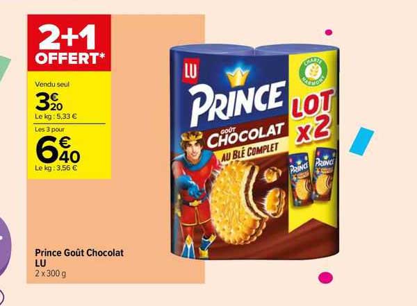Promo Prince Goût Chocolat Lu chez Carrefour Contact - iCatalogue.fr