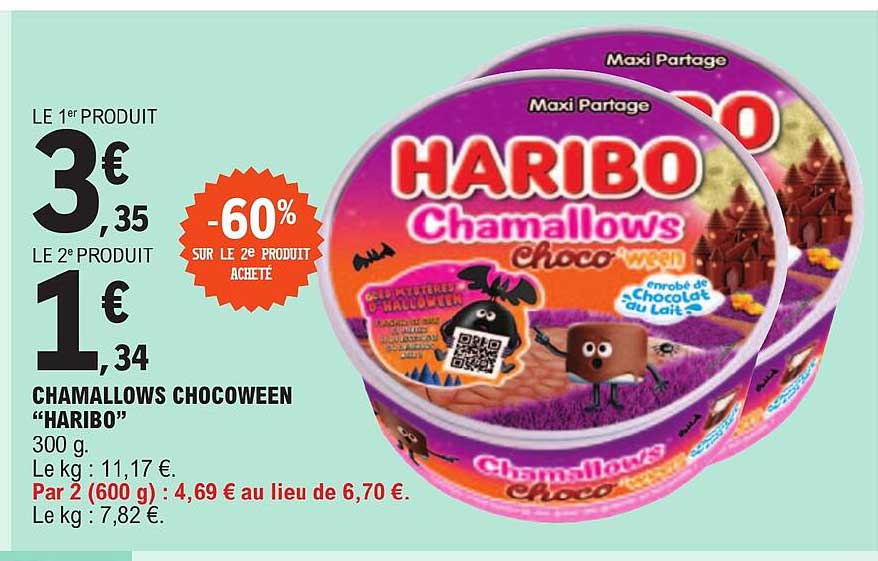 Promo Chamallows Chocoween "haribo" chez E.Leclerc - iCatalogue.fr