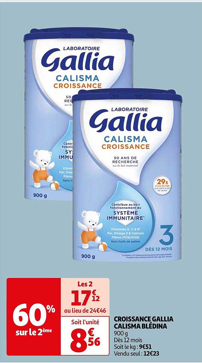 Promo Croissance Gallia Calisma Blédina chez Auchan - iCatalogue.fr