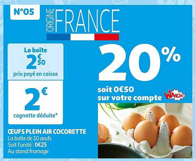 Promo Oeufs Plein Air Cocorette chez Auchan - iCatalogue.fr