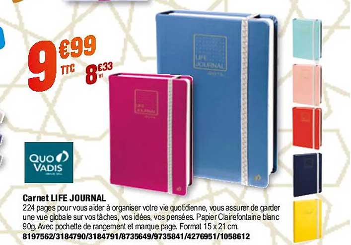 Promo Carnet Life Journal Quovadis chez Plein ciel - iCatalogue.fr