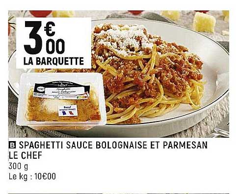 Promo Spaghetti Sauce Bolognaise Et Parmesan Le Chef chez Spar ...