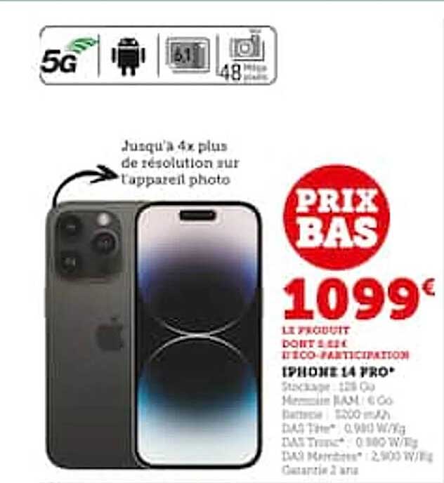 Promo IPhone 14 Pro chez Hyper U - iCatalogue.fr