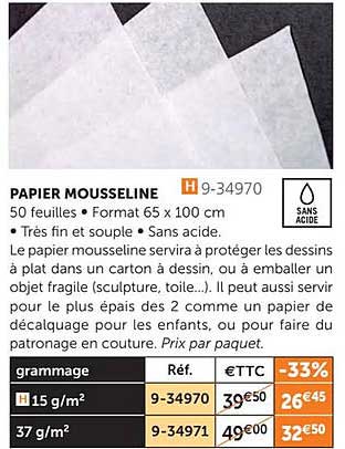 Promo Papier Mousseline chez Le Géant des Beaux-Arts - iCatalogue.fr