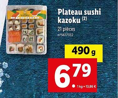 Promo Plateau Sushi Kazoku chez Lidl - iCatalogue.fr
