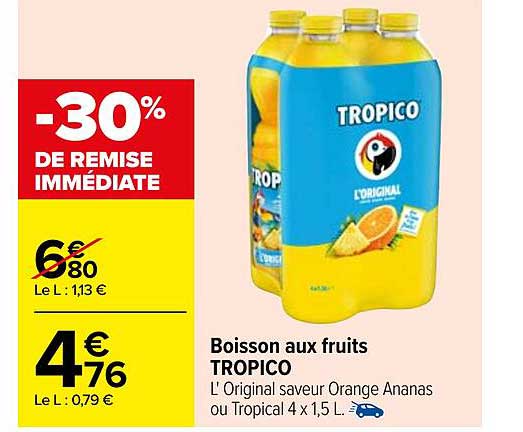 Promo Boisson Aux Fruits Tropico chez Carrefour - iCatalogue.fr