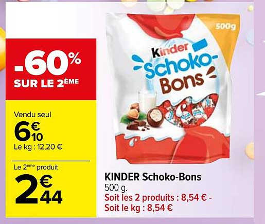 Promo Kinder Choko-bons chez Carrefour - iCatalogue.fr