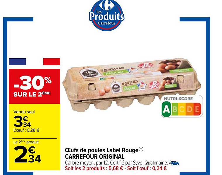 Promo Oeufs De Poules Label Rouge Carrefour Original chez Carrefour ...