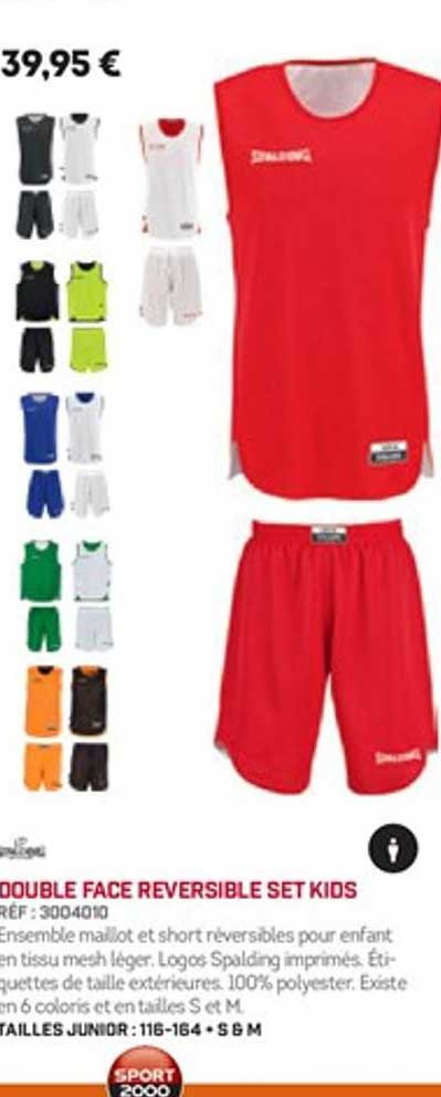 Promo Double Face Reversible Set Kids chez Sport 2000 - iCatalogue.fr
