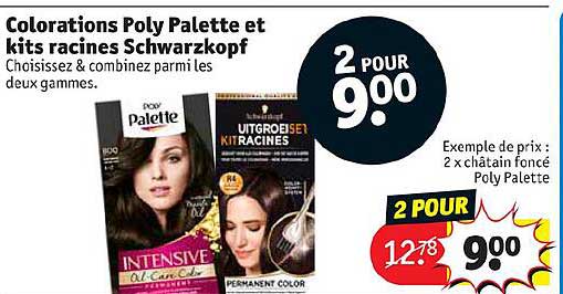 Promo Colorations Poly Palette Et Kits Racines Schwarzkopf chez ...