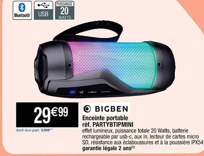 Offre Enceinte Boost Luna 50 chez Auchan