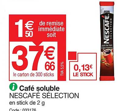 Promo Café Soluble Nescafé Sélection chez Promocash - iCatalogue.fr