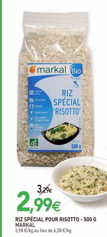 Promo Riz Spécial Pour Risotto Markal chez NaturéO - iCatalogue.fr