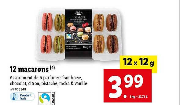 Promo 12 Macarons Deluxe chez Lidl - iCatalogue.fr
