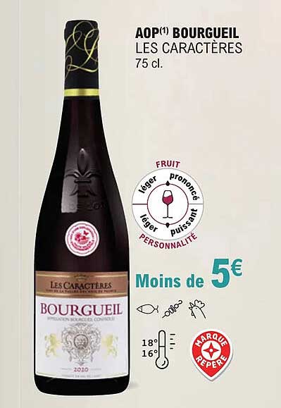 Promo Aop Bourgueil Les Caractères chez E.Leclerc - iCatalogue.fr