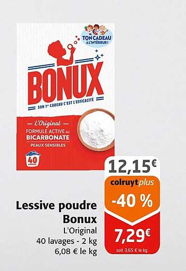 Promo Lessive Poudre Bonux chez Colruyt - iCatalogue.fr