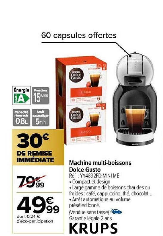 Promo Machine Multi-boissons Dolce Gusto chez Carrefour - iCatalogue.fr