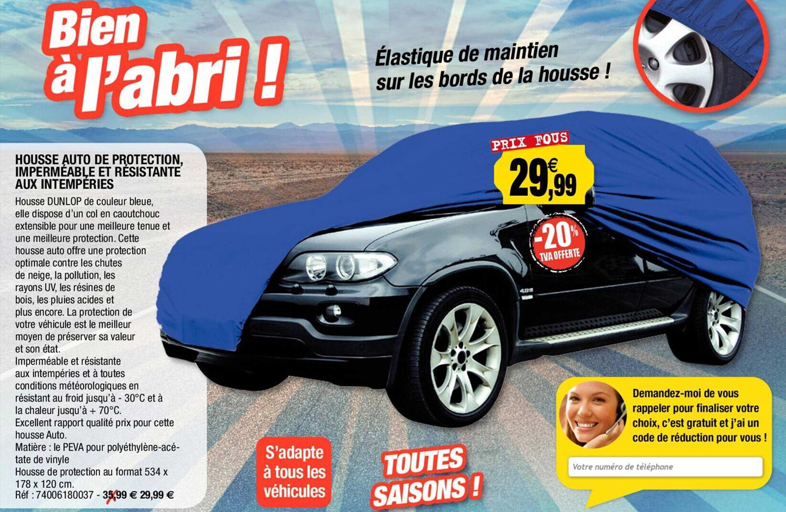 Promo Housse Auto De Protection, Imperméable Et Résistante Aux ...