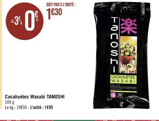 Promo Cacahuètes Wasabi Tanoshi chez Géant Casino - iCatalogue.fr