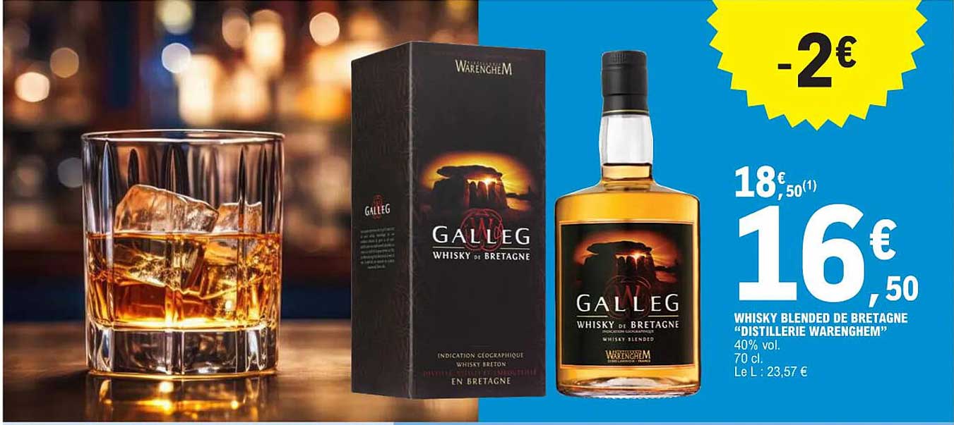 Promo Whisky Blended De Bretagne "distillerie Warenghem" chez E.Leclerc ...