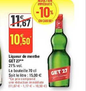 Promo Liqueur De Menthe Get 27 chez G20 - iCatalogue.fr
