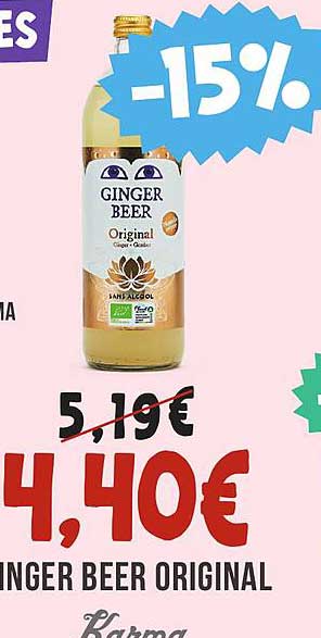 Promo Ginger Beer Original Karma chez Naturalia - iCatalogue.fr