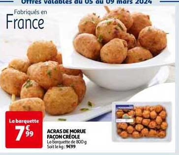 Promo Acras De Morue Façon Créole chez Auchan - iCatalogue.fr
