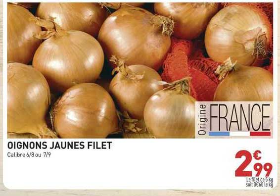 Promo Oignons Jaunes Filet chez Grand Frais - iCatalogue.fr