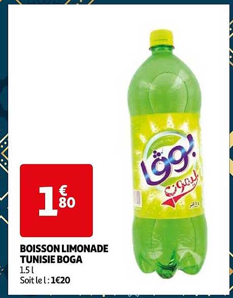 Promo Boisson Limonade Tunisie Boga chez Auchan - iCatalogue.fr