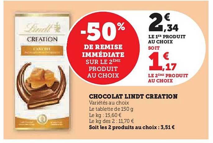 Promo Chocolat Lindt Creation chez Hyper U - iCatalogue.fr Promo Chocolat Lindt Creation chez Hyper U - iCatalogue.fr