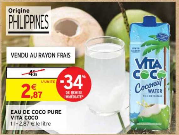 Promo Eau De Coco Pure Vita Coco chez Intermarché - iCatalogue.fr