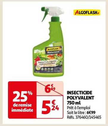 Promo Insecticide Polyvalent 750 Ml Algoflash chez Auchan - iCatalogue.fr