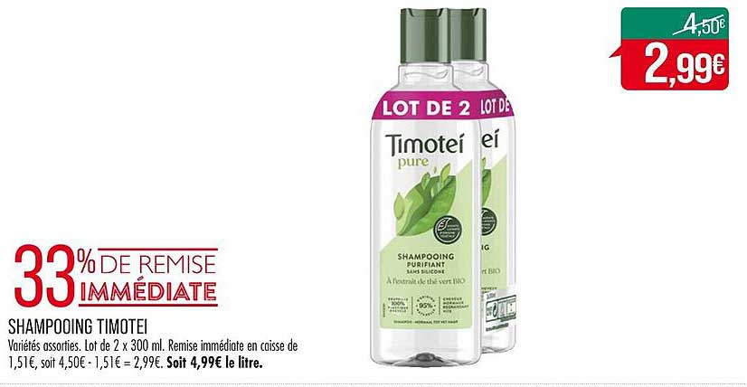 Promo Shampooing Timotei chez Match - iCatalogue.fr