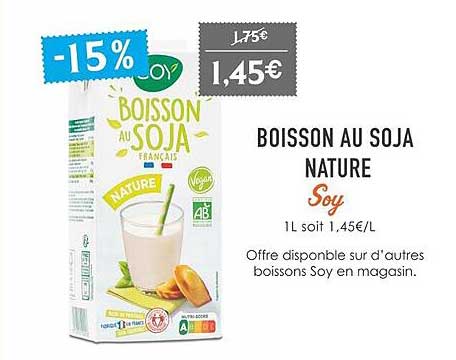 Promo Boisson Au Soja Nature Soy chez Naturalia - iCatalogue.fr
