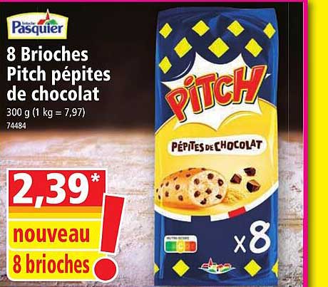 Promo 8 Brioches Pitch Pépites De Chocolat Pasquier chez Norma ...