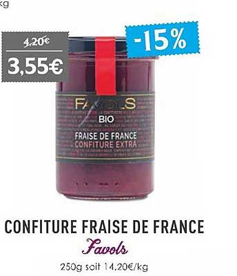 Promo Confiture Fraise De France Favols chez Naturalia - iCatalogue.fr