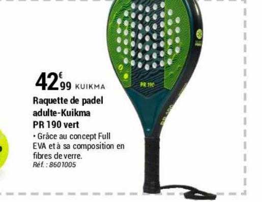 Promo Raquette De Padel Adulte-kuikma Pr 190 Vert chez Decathlon ...