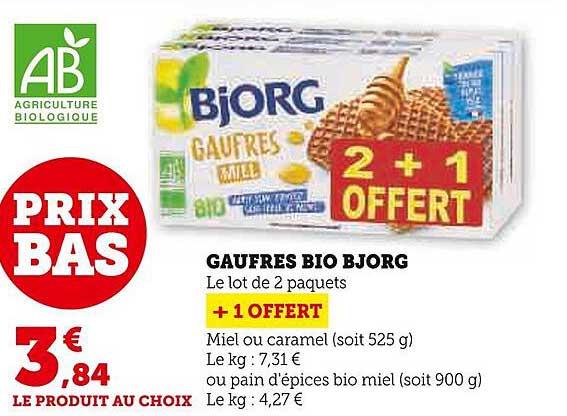 Promo Gaufres Bio Bjorg chez U Express - iCatalogue.fr