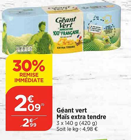 Promo Géant Vert Maïs Extra Tendre chez Maximarché - iCatalogue.fr