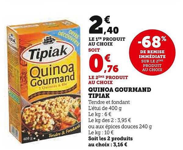 Promo Quinoa Gourmand Tipiak chez U Express - iCatalogue.fr