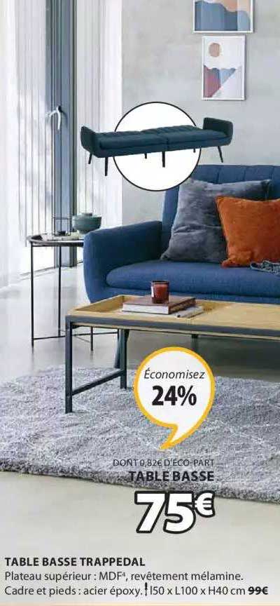 Promo Table Basse Trappedal chez JYSK - iCatalogue.fr