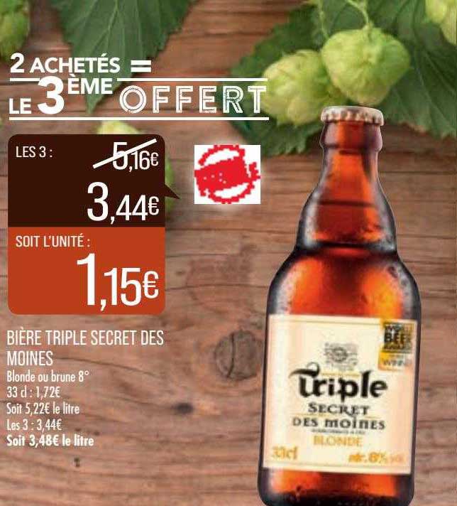 Promo Bière Triple Secret Des Moines chez Match - iCatalogue.fr