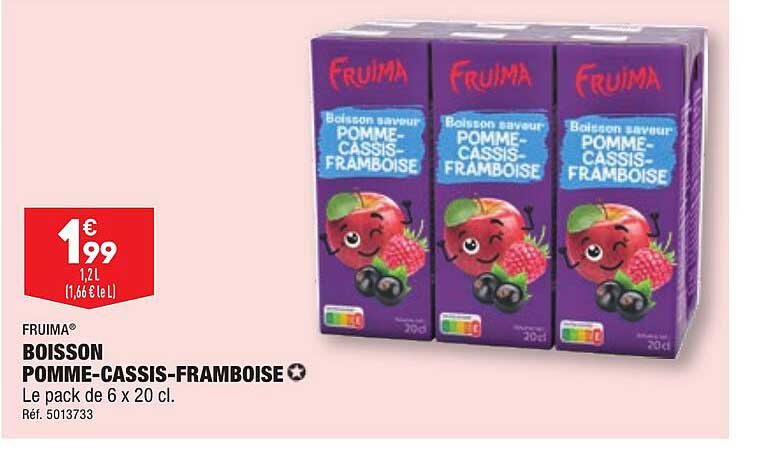 Promo Boisson Pomme-cassis-framboise Fruima chez Aldi - iCatalogue.fr