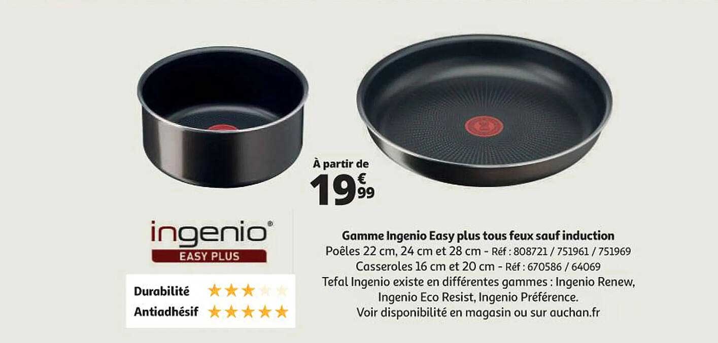 Promo Gamme Ingenio Easy Plus Tous Feux Sauf Induction chez Auchan ...