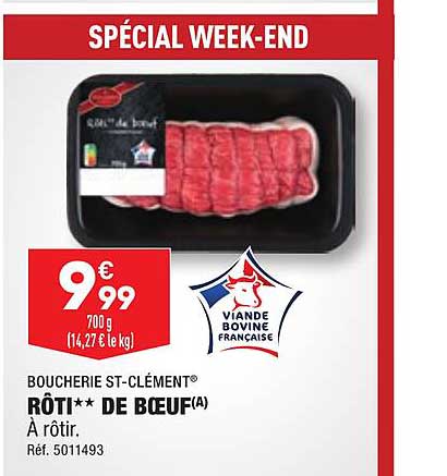 Promo Rôti**de Bœuf Boucherie St-clément chez Aldi - iCatalogue.fr