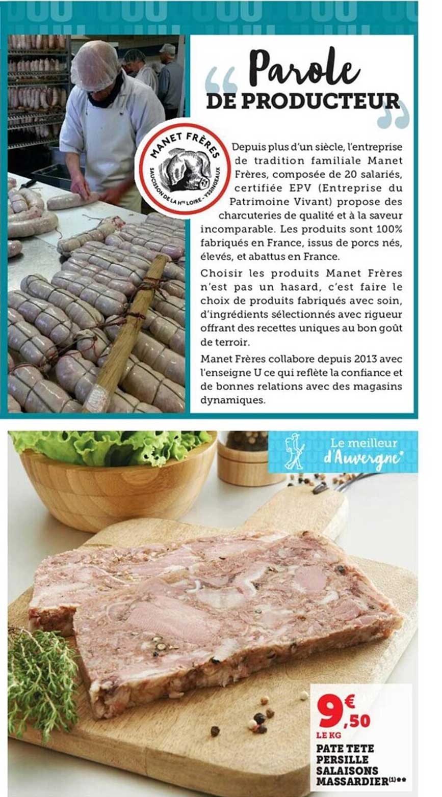 Promo Pâté Tête Persillé Salaisons Massardier chez Hyper U - iCatalogue.fr