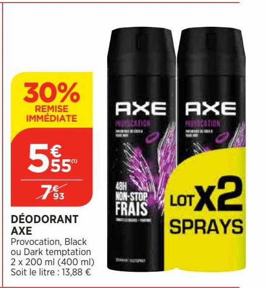 Promo Déodorant Axe 30% Remise Immédiate chez Bi1 - iCatalogue.fr