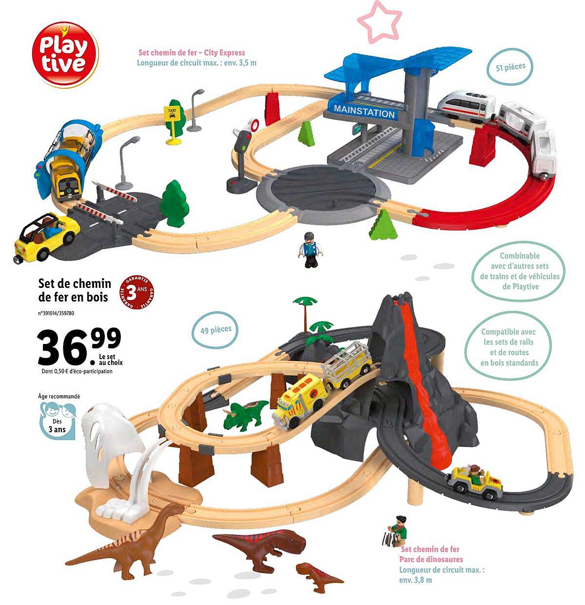 Promo Set De Chemin De Fer En Bois Play Tive chez Lidl - iCatalogue.fr